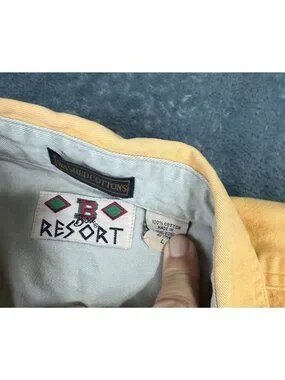 Bob Resort | Shirts | Bob Resort Mens Washed Yellow Embroidered ...
